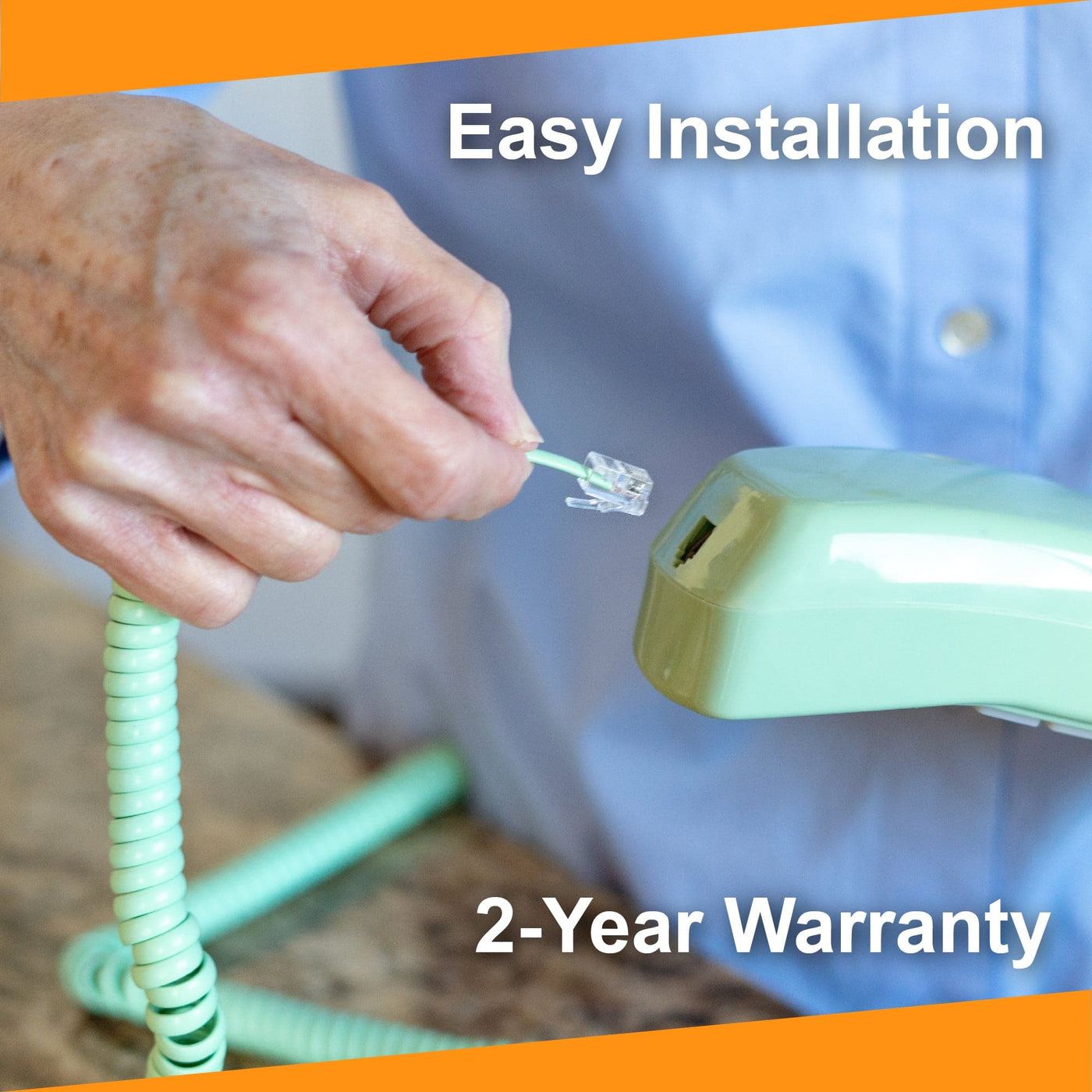 15 ft Telephone Handset Cord for Landline Phone - Earth Green — USA ...